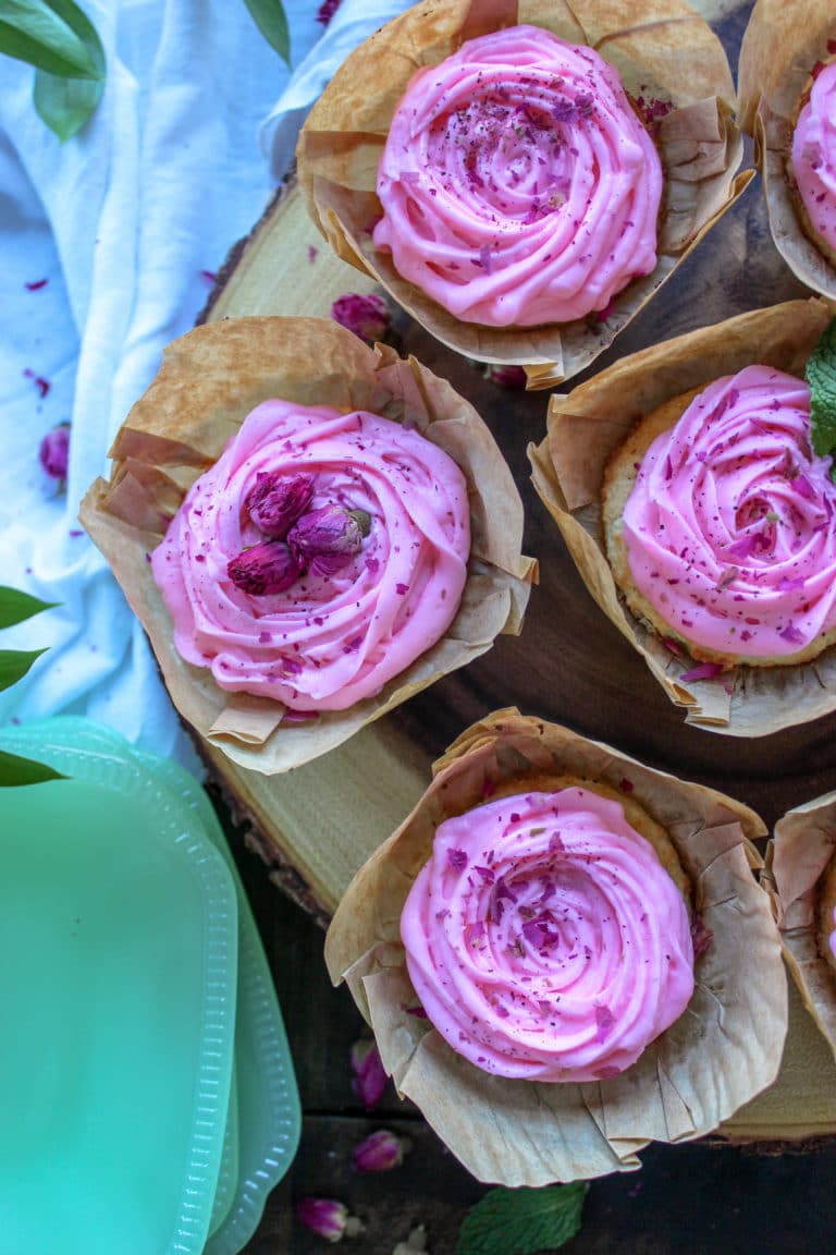 Keto Rose Flavored Buttercream Cupcakes - Bonappeteach