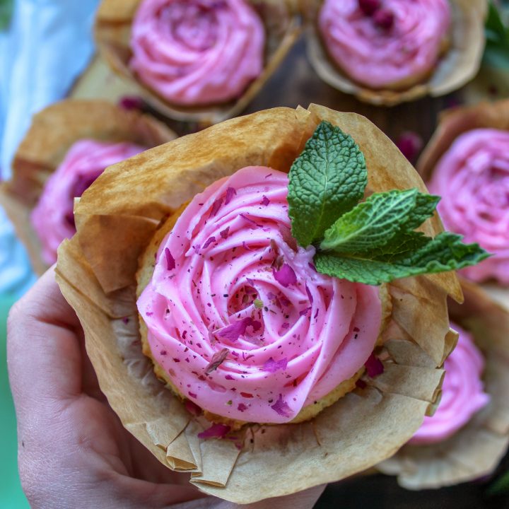 Keto Rose Flavored Buttercream Cupcakes - Bonappeteach