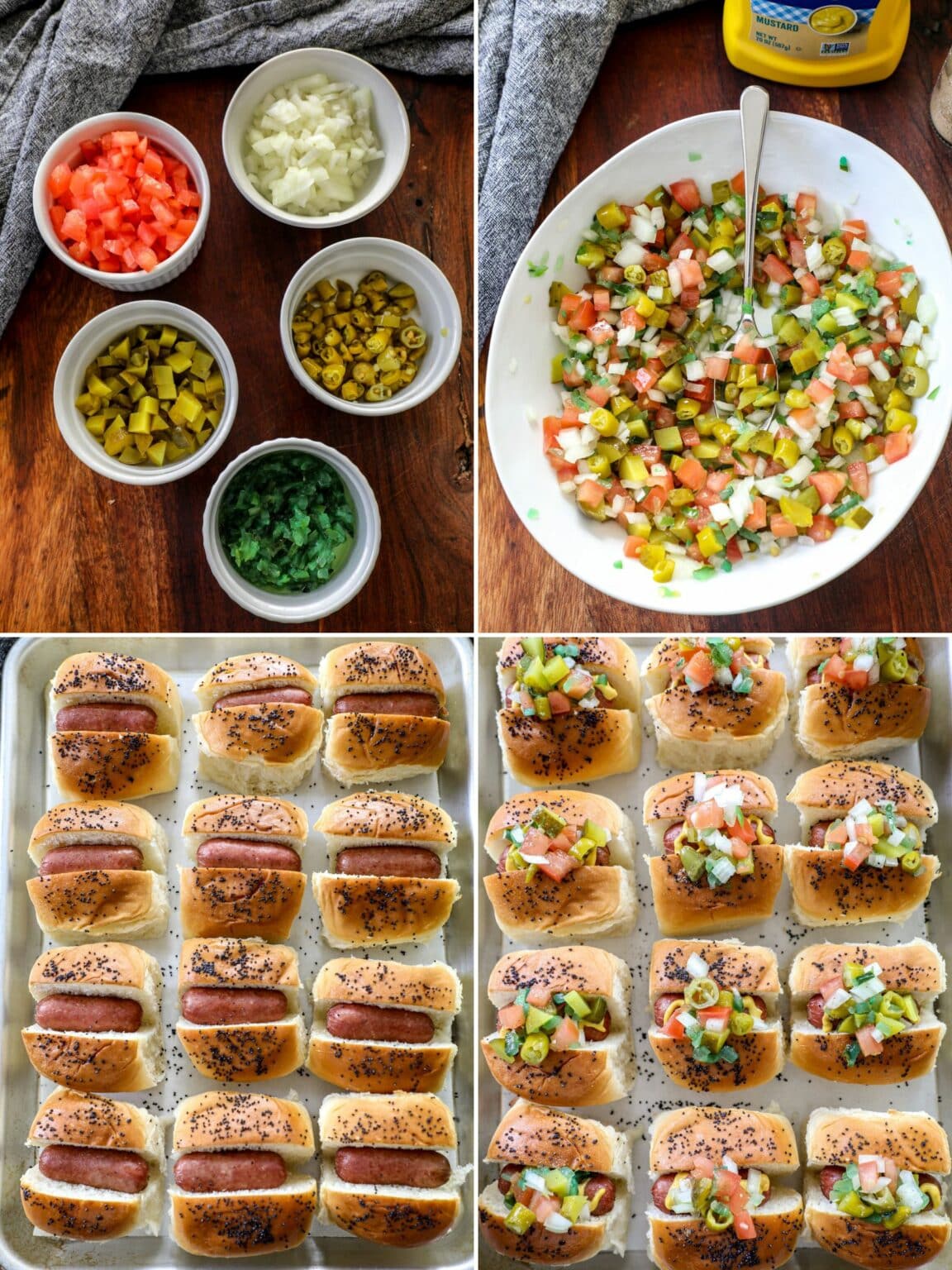 Mini Chicago Hot Dog Sliders - Bonappeteach