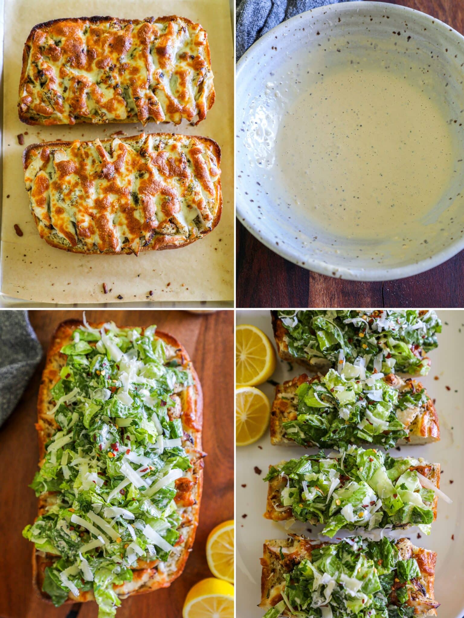 Chicken Caesar Garlic Bread - Bonappeteach