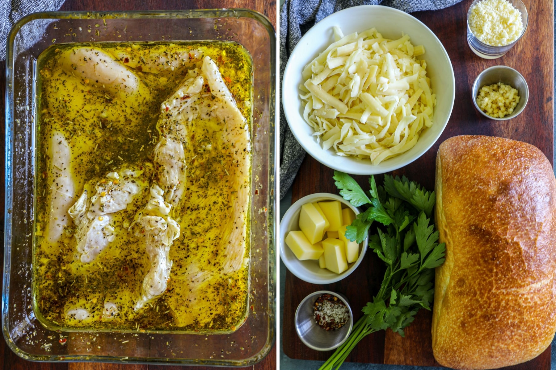 Chicken Caesar Garlic Bread - Bonappeteach